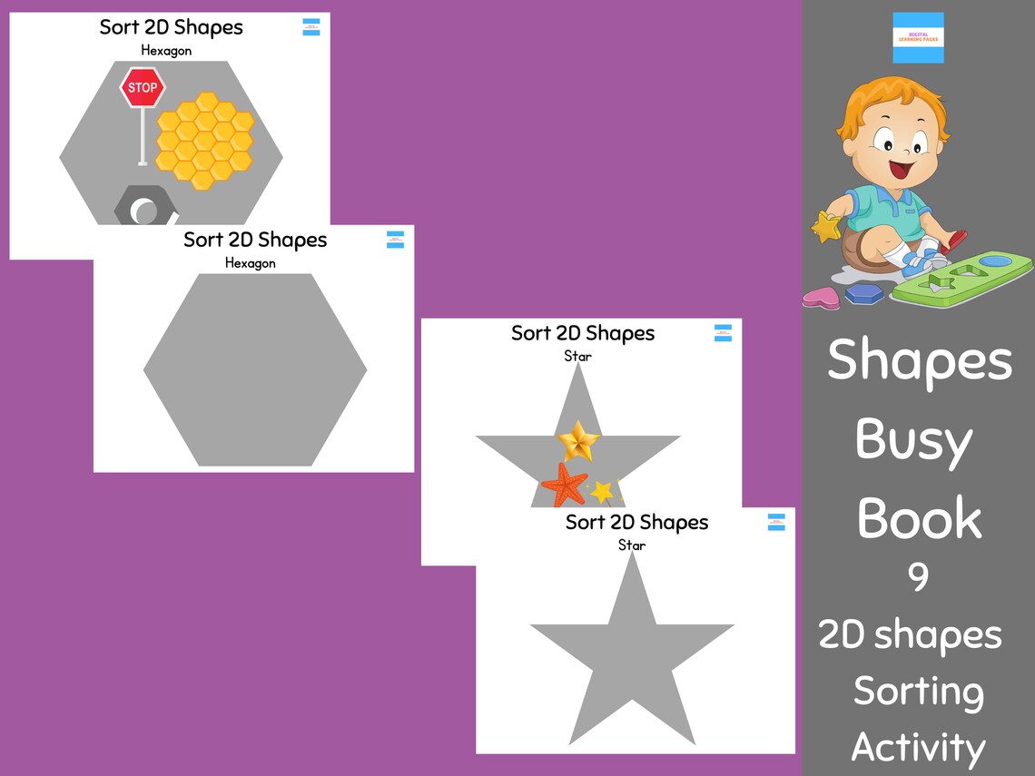 Shapes Busy Book Printable, Preschool Shapes Bundle, Printable Shapes Activities, Toddler ...