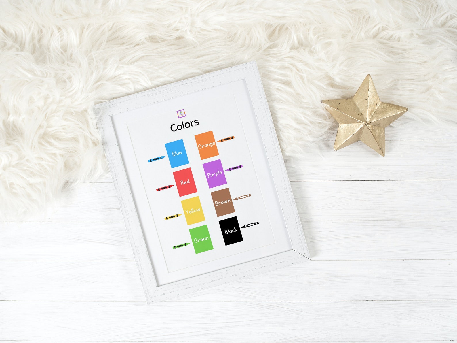 Color Chart for Classroom Crayons Poster Colors Educational - Etsy