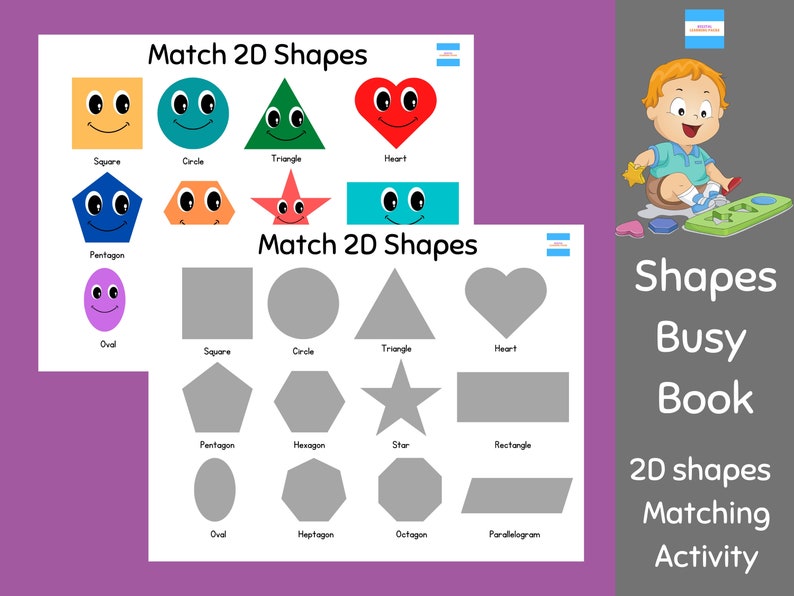 Shapes Busy Book Printable, Preschool Shapes Bundle, Printable Shapes ...