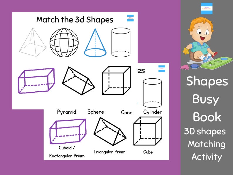 Shapes Busy Book Printable, Preschool Shapes Bundle, Printable Shapes ...