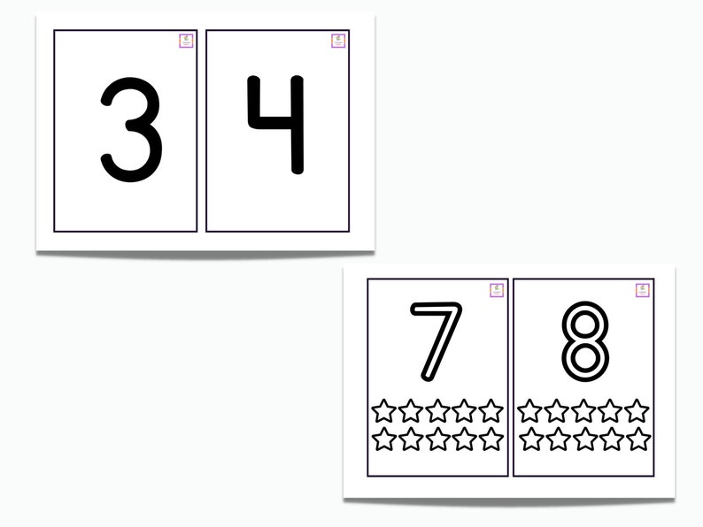 Number Flashcards Printable for Kids Learning Cards Number - Etsy