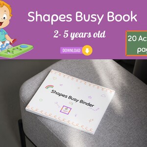 Shapes Busy Book Printable, Preschool Shapes Bundle, Printable Shapes ...