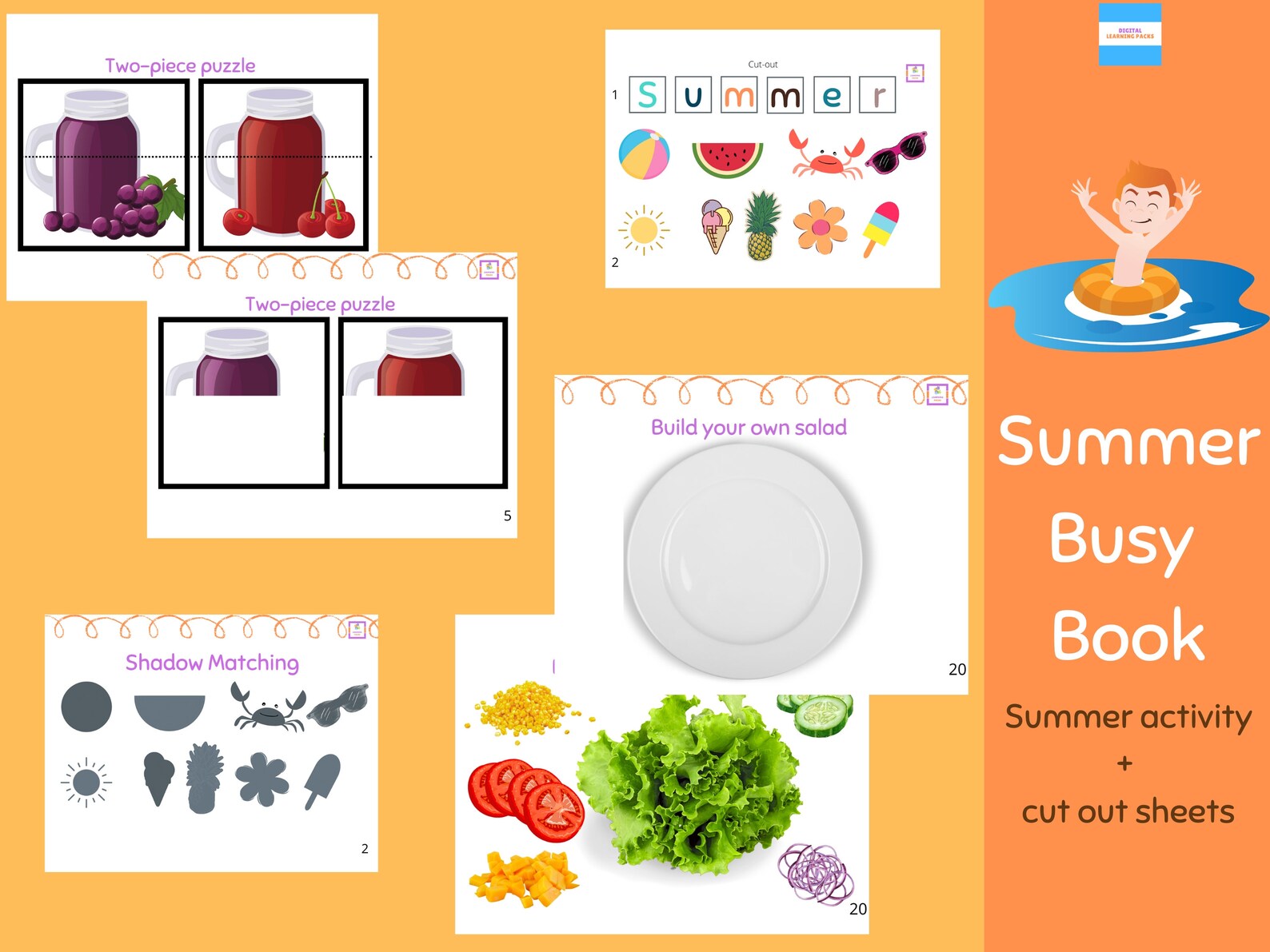 Summer Activities, Summer Bucket List, Summer Busy Binder, Toddler ...