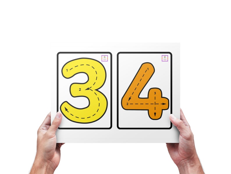 Number Flashcards Printable for Kids Learning Cards Number - Etsy