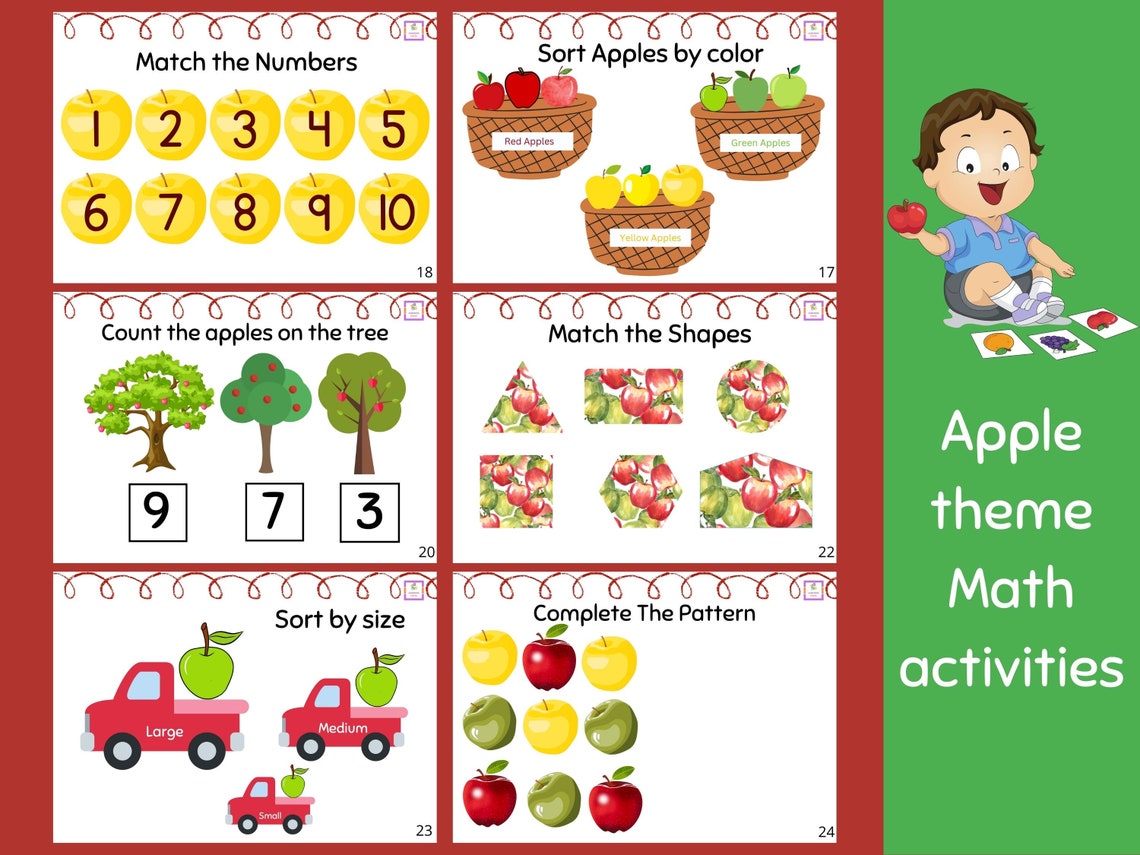 Apple Unit Study Apple Theme Prek Busy Book Preschool - Etsy Canada