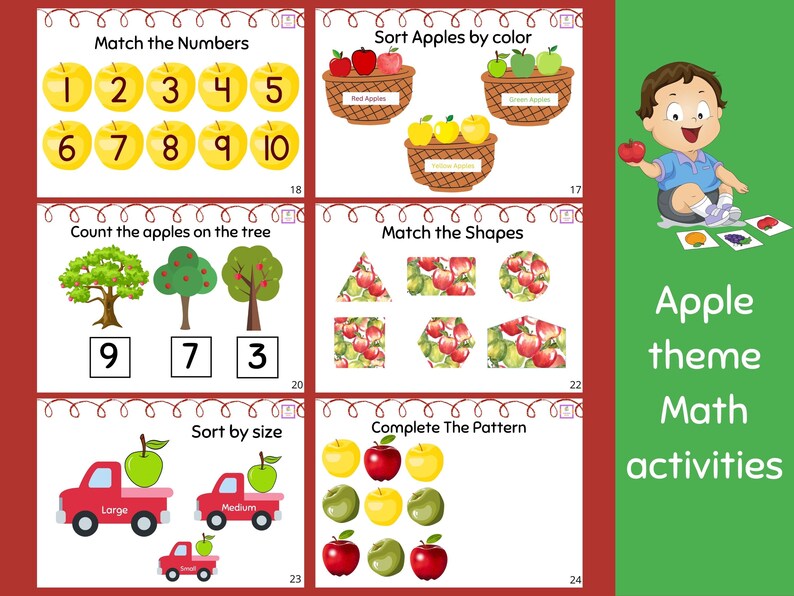 Apple Unit Study, Apple Theme Prek Busy Book, Preschool Curriculum ...