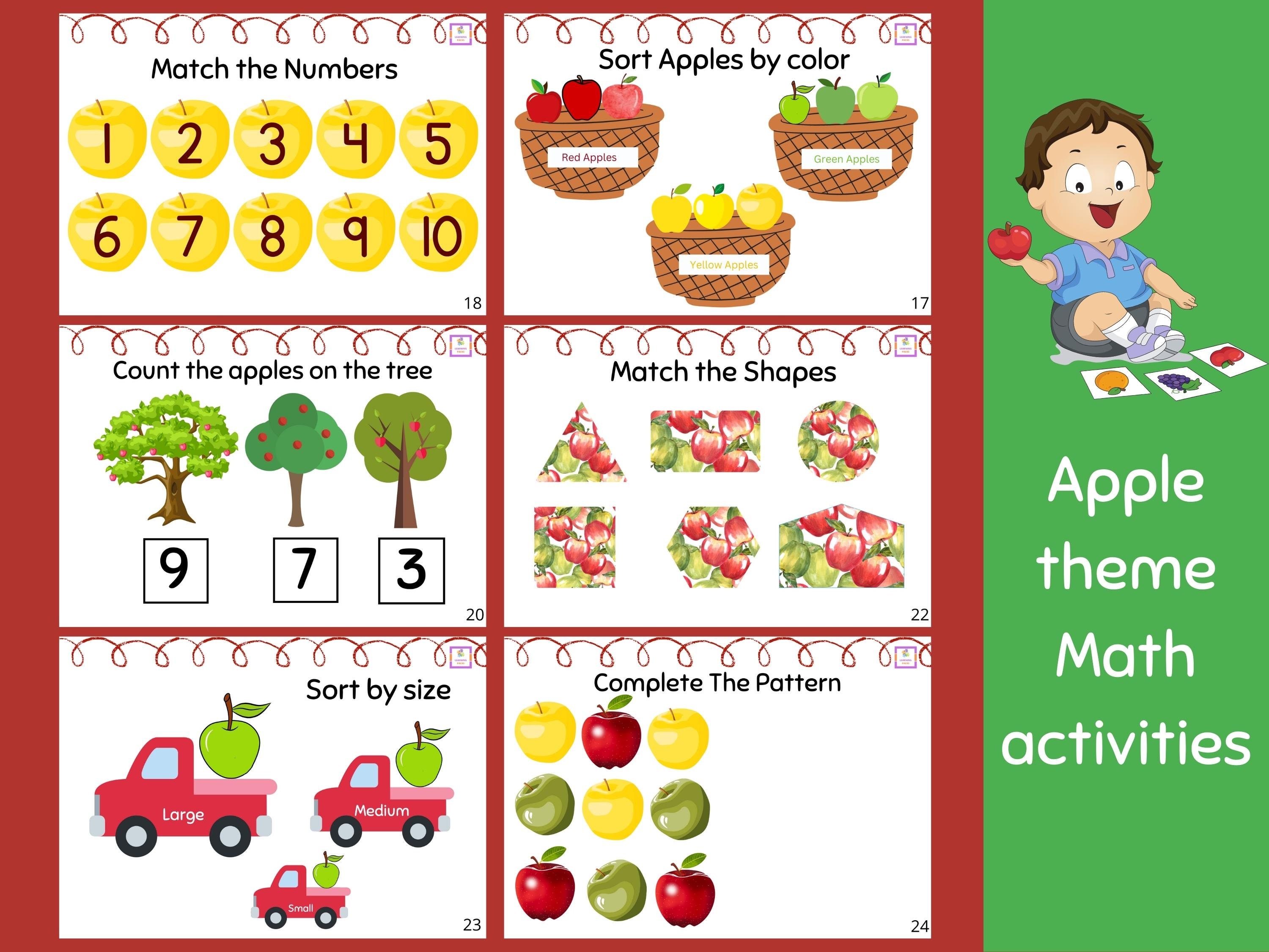 Apple Unit Study, Apple Theme Prek Busy Book, Preschool Curriculum ...