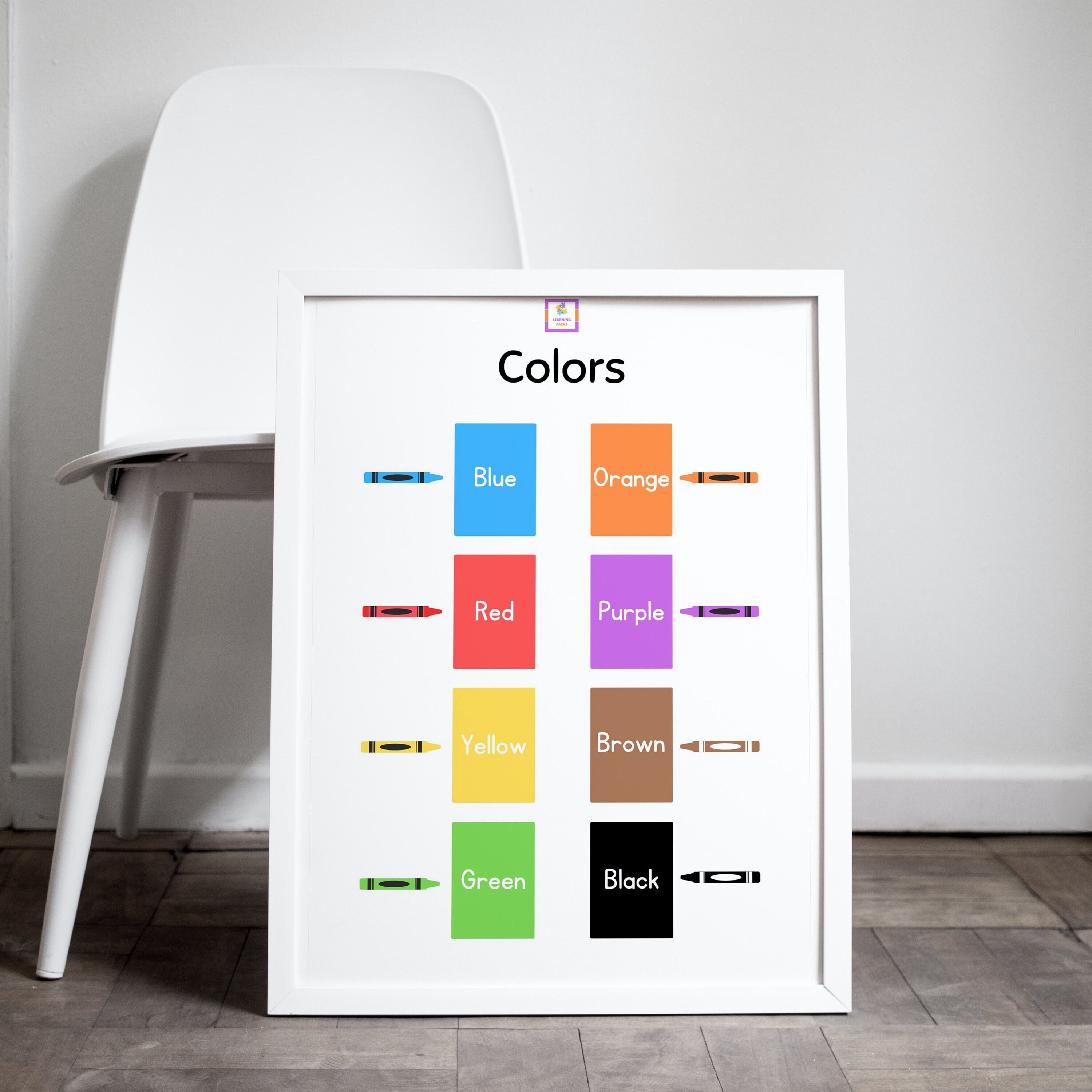 Color Chart for Classroom Crayons Poster Colors Educational - Etsy Canada