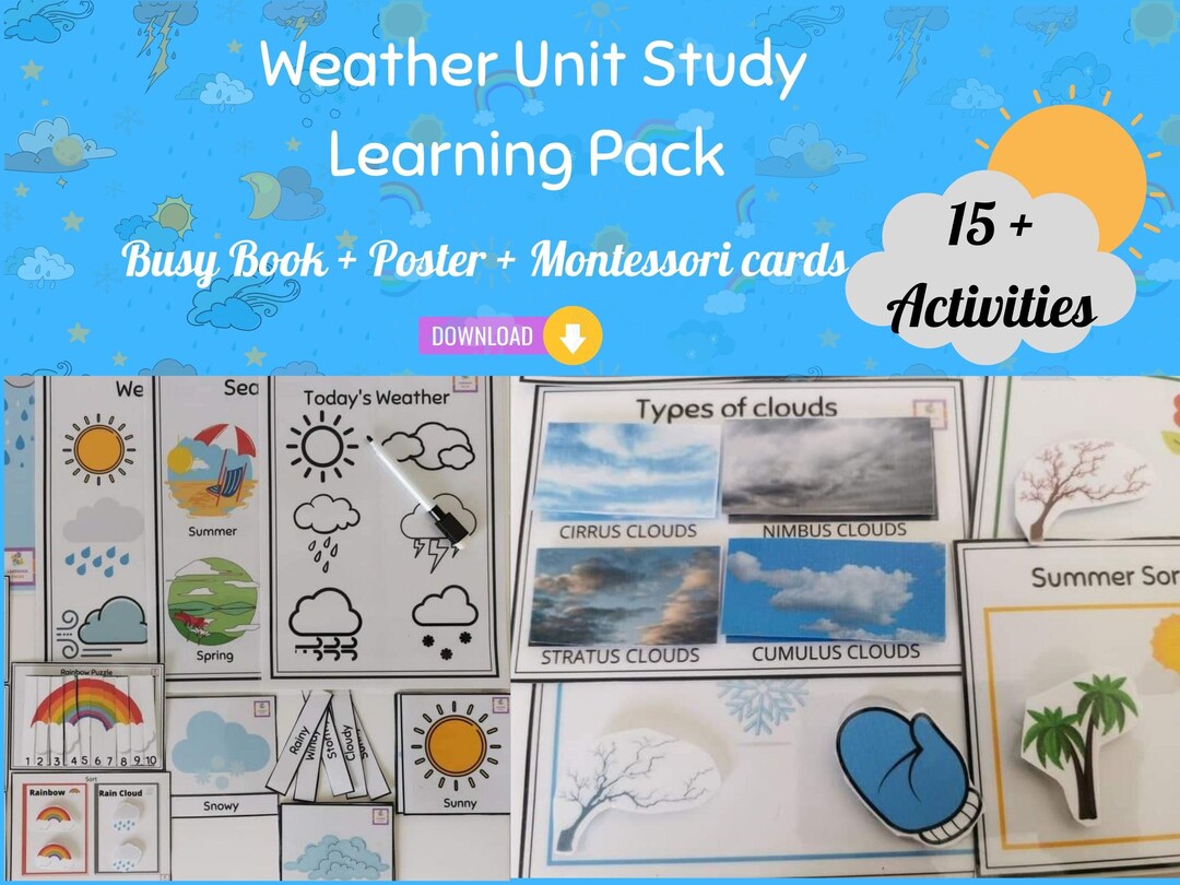 Rainy Day Printable Activities, Weather Learning, Weather Chart ...
