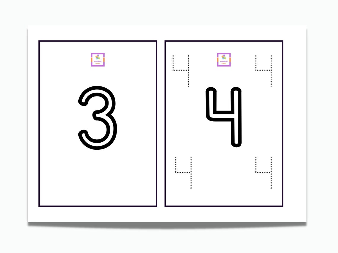 Number Flashcards Printable for Kids, Learning Cards, Number Cards Kids ...