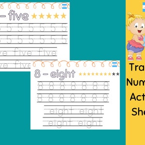 Number Tracing Worksheet, Printable Tracing Numbers 1-20, Preschool ...