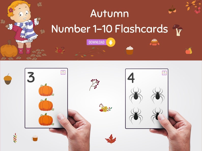 Autumn Flashcards Fall Alphabet Flashcards Digital - Etsy