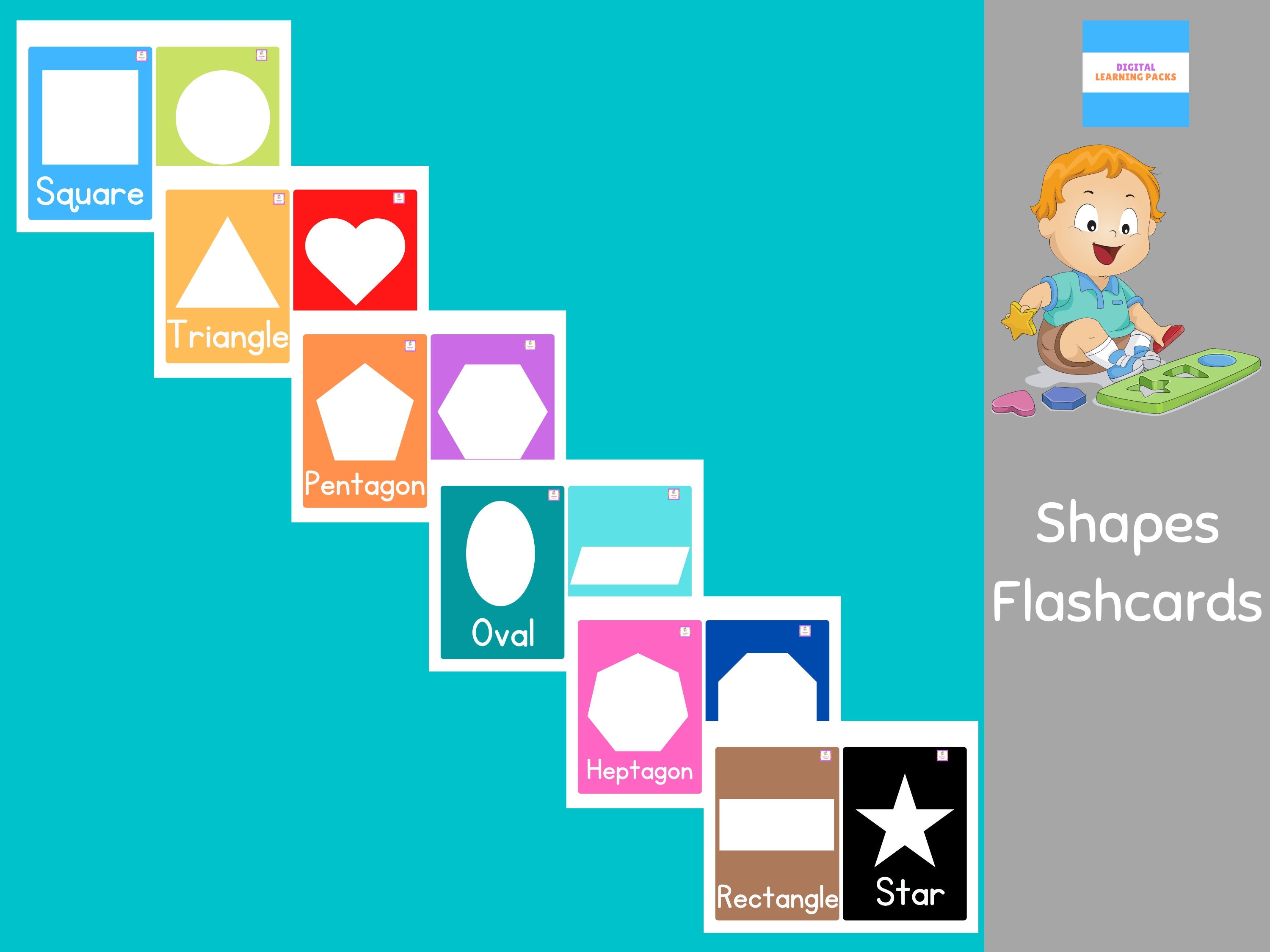 Shapes Flashcards, Shapes for Toddlers, Printable Shapes Cards ...