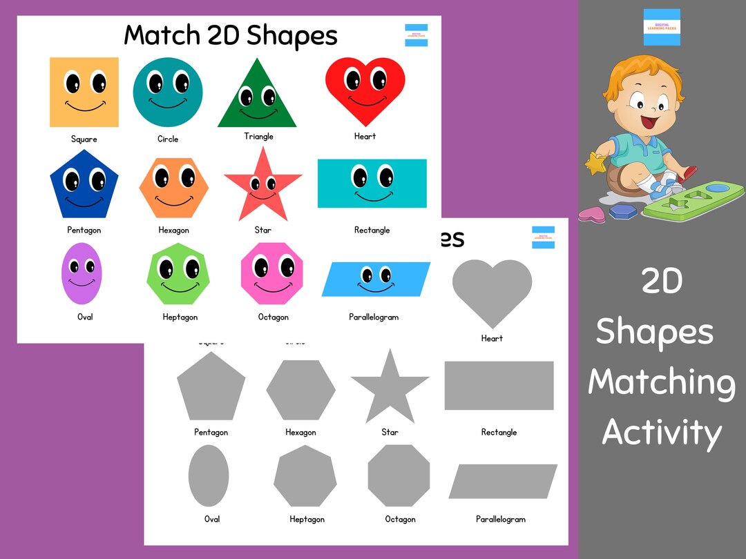 Shapes Matching Activity, Shapes Printable, 2D Shapes, Learning Shapes ...