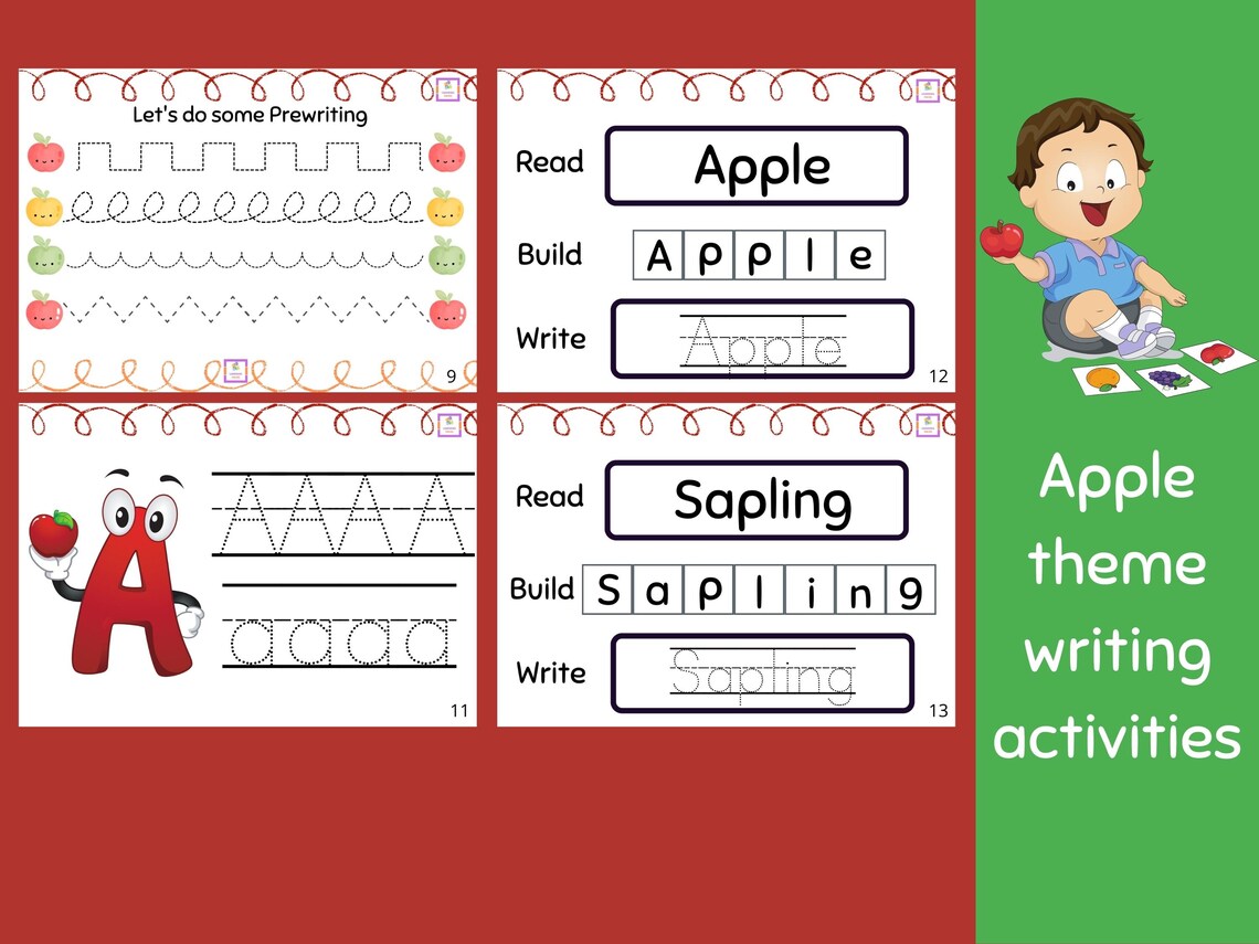 Apple Unit Study Apple Theme Prek Busy Book Preschool - Etsy Canada