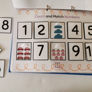 Learn to Count Number Match Worksheet Numbers 1-10 Matching - Etsy