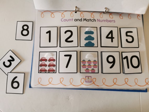 Learn to Count Number Match Worksheet Numbers 1-10 Matching - Etsy