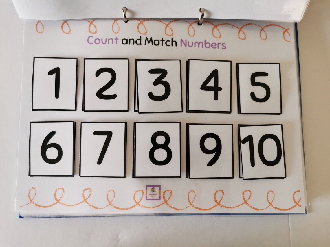 Learn to Count Number Match Worksheet Numbers 1-10 Matching - Etsy Canada