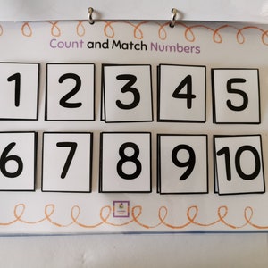 Learn to Count Number Match Worksheet Numbers 1-10 Matching - Etsy Canada