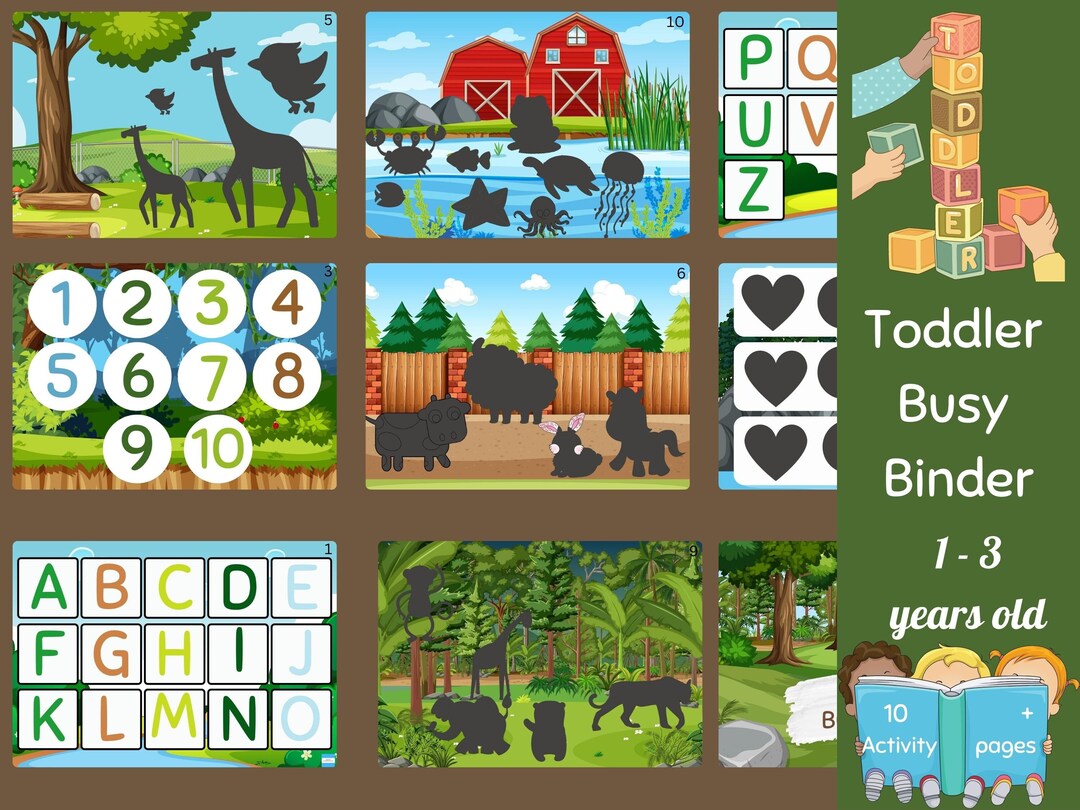 Toddler Busy Book Printable Busy Book Prek Toddler Learning - Etsy