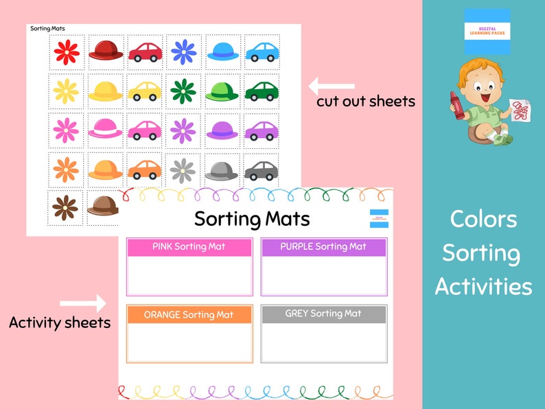 Color Sorting Activity for Toddlers, Color Sorting Game, Preschool Game ...
