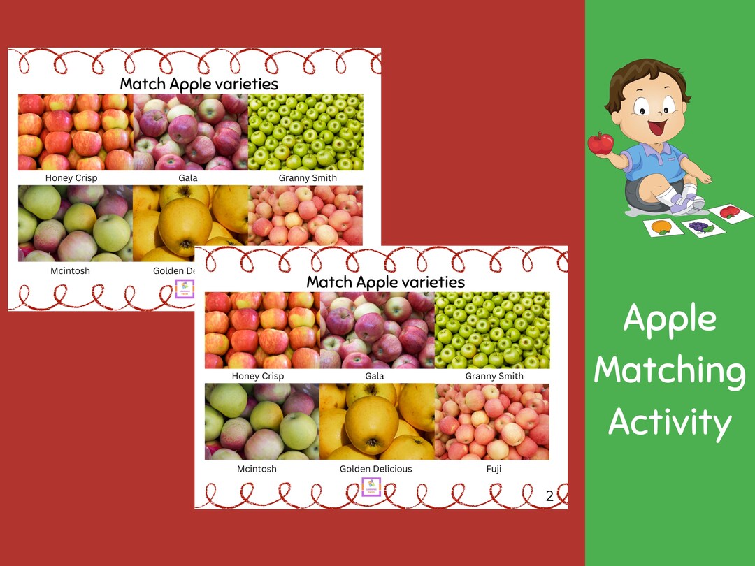 Apple Matching Preschool Busy Book Printable Fall Activity - Etsy