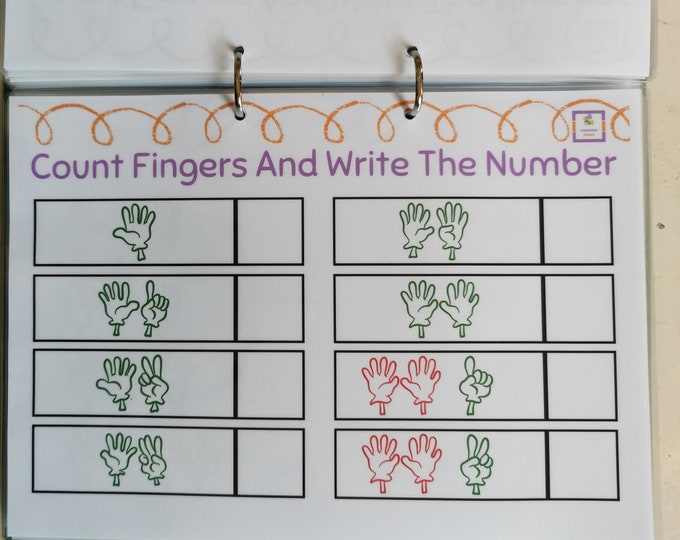 Finger Counting Printable, Busy Book, Number Skills, Number Counting ...