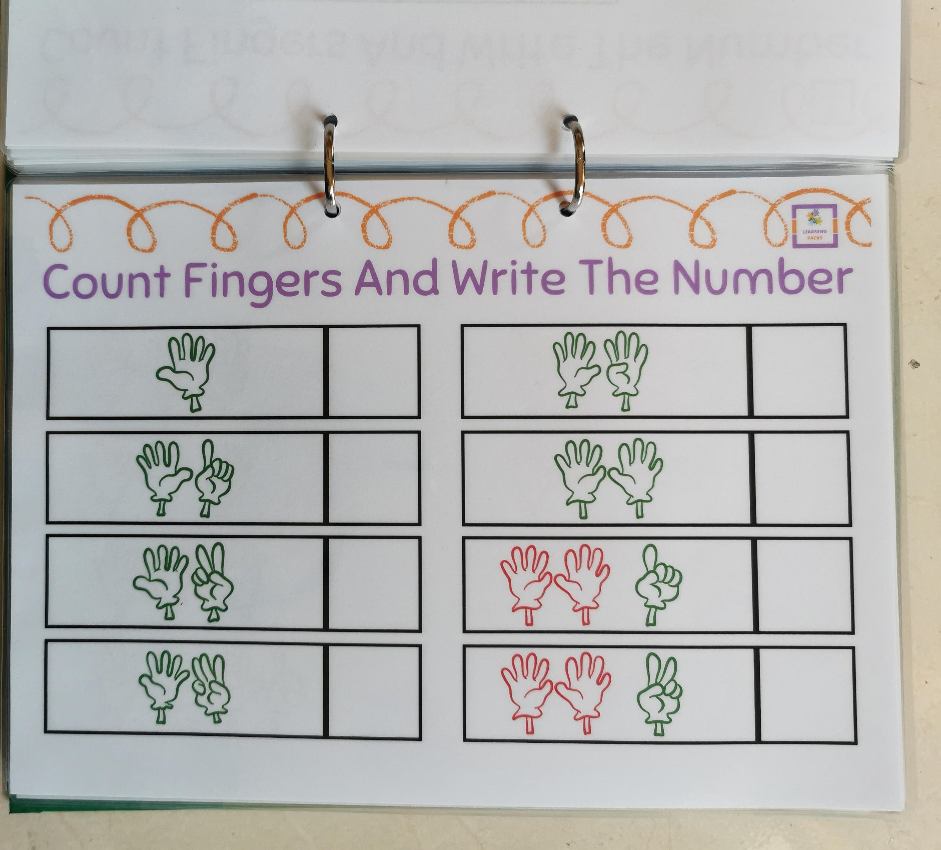 Finger Counting Printable, Busy Book, Number Skills, Number Counting ...