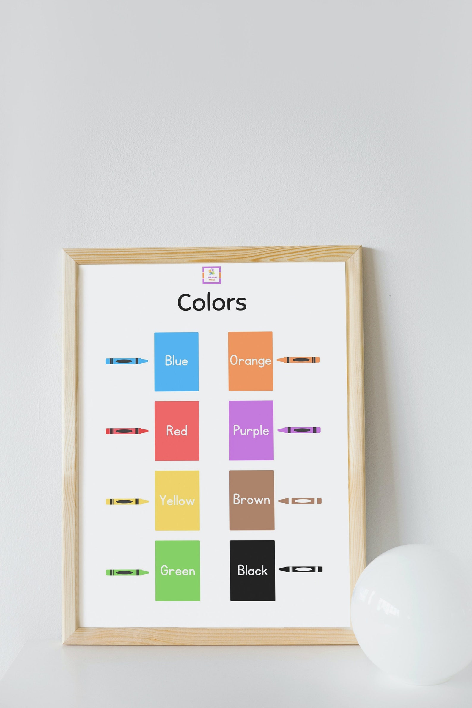 Color Chart for Classroom Crayons Poster Colors Educational - Etsy Canada