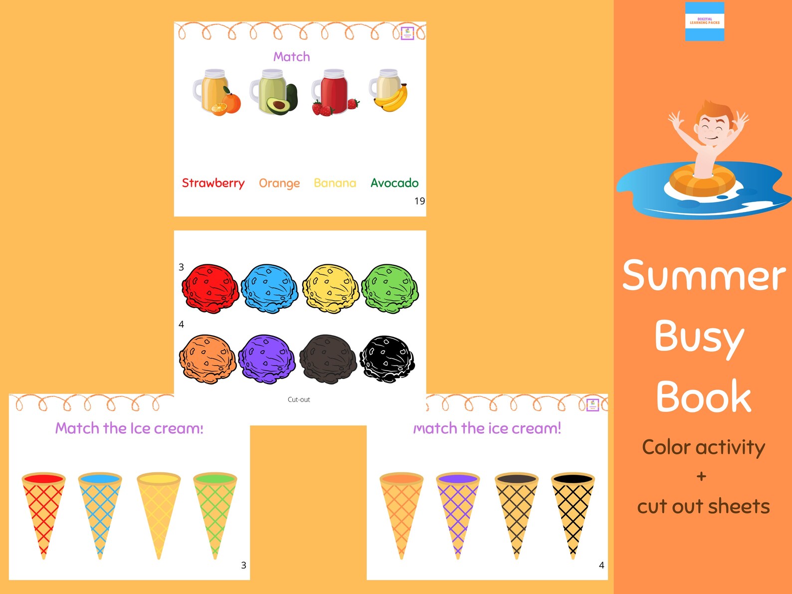 Summer Activities, Summer Bucket List, Summer Busy Binder, Toddler ...
