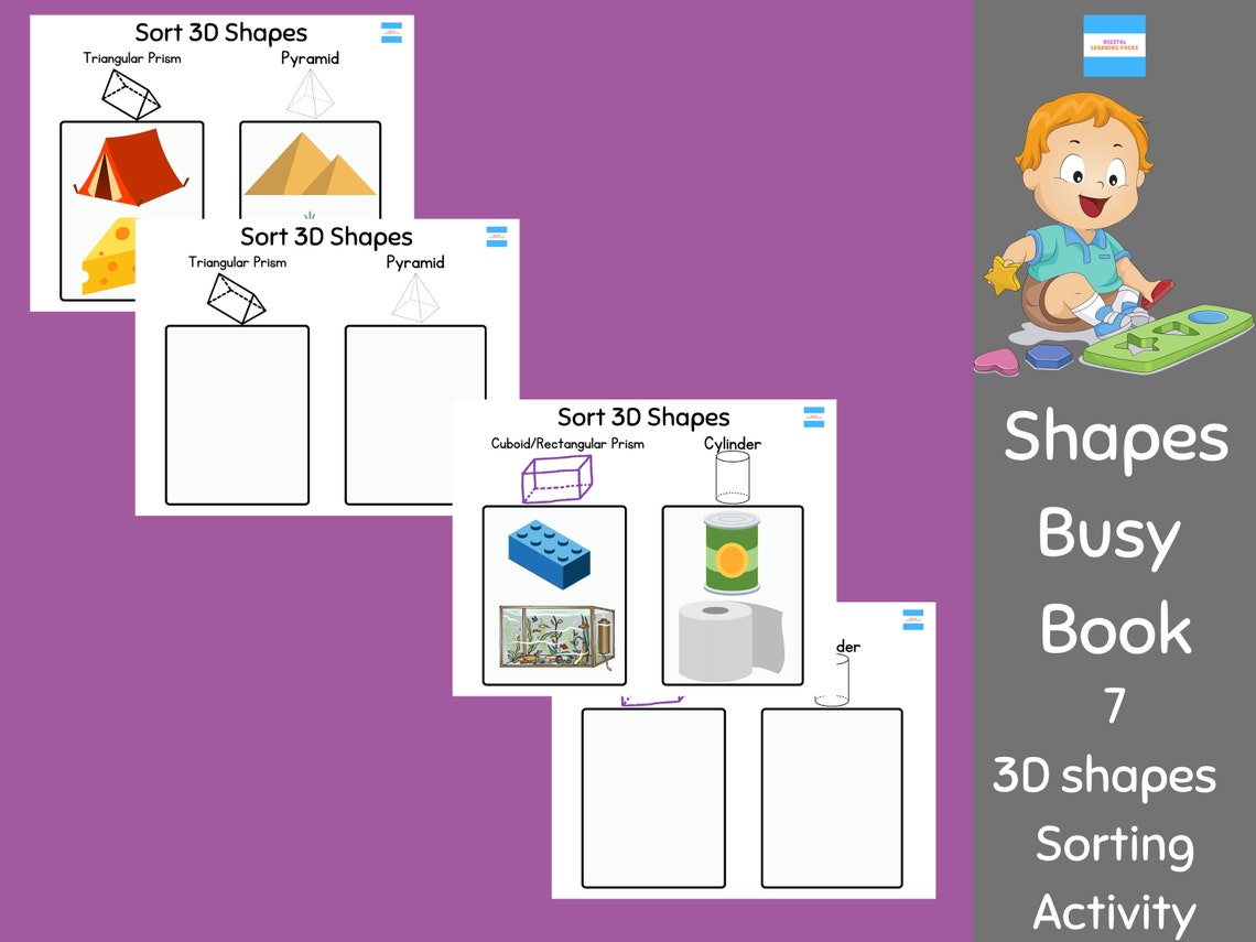 Shapes Busy Book Printable, Preschool Shapes Bundle, Printable Shapes ...