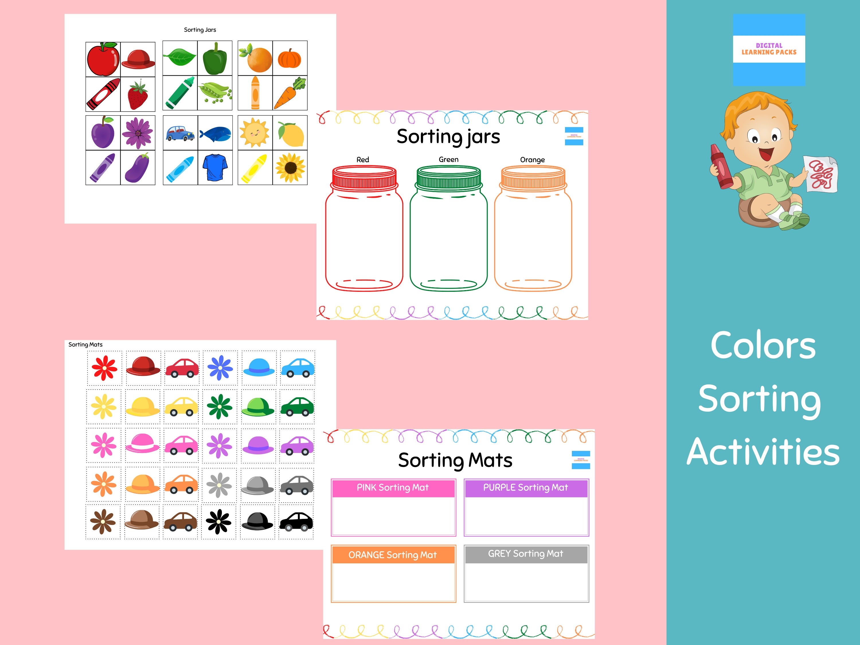 Color Sorting Activity for Toddlers, Color Sorting Game, Preschool Game ...