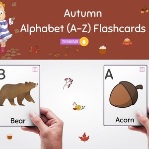 Autumn Flashcards Fall Alphabet Flashcards Digital - Etsy