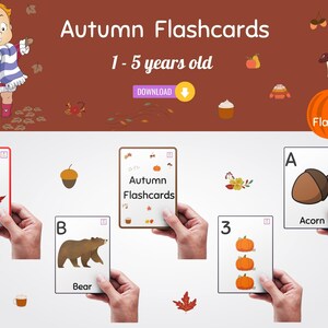 Autumn Flashcards Fall Alphabet Flashcards Digital - Etsy