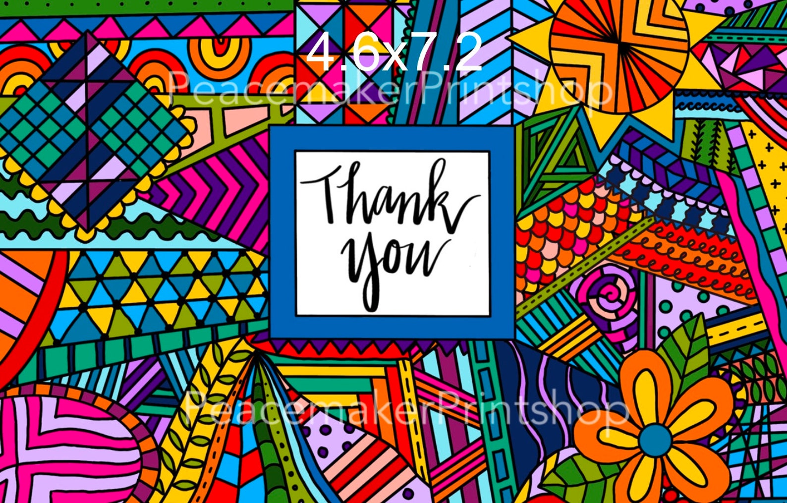 Doodle Thank You Card - Etsy