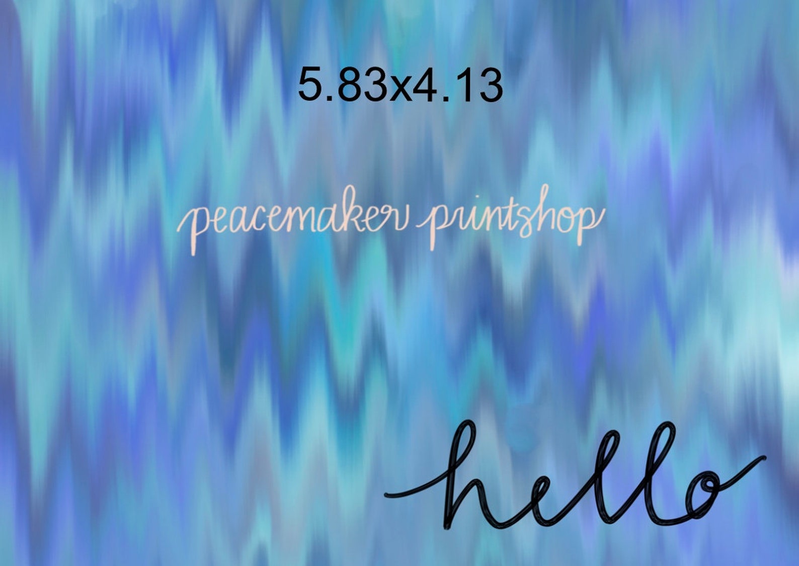 Blue Hello Card/print - Etsy