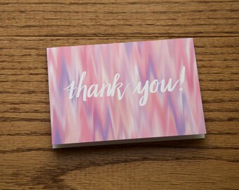 Printable Thank You Card. Pink Watercolor. Thanks. Digital Download ...
