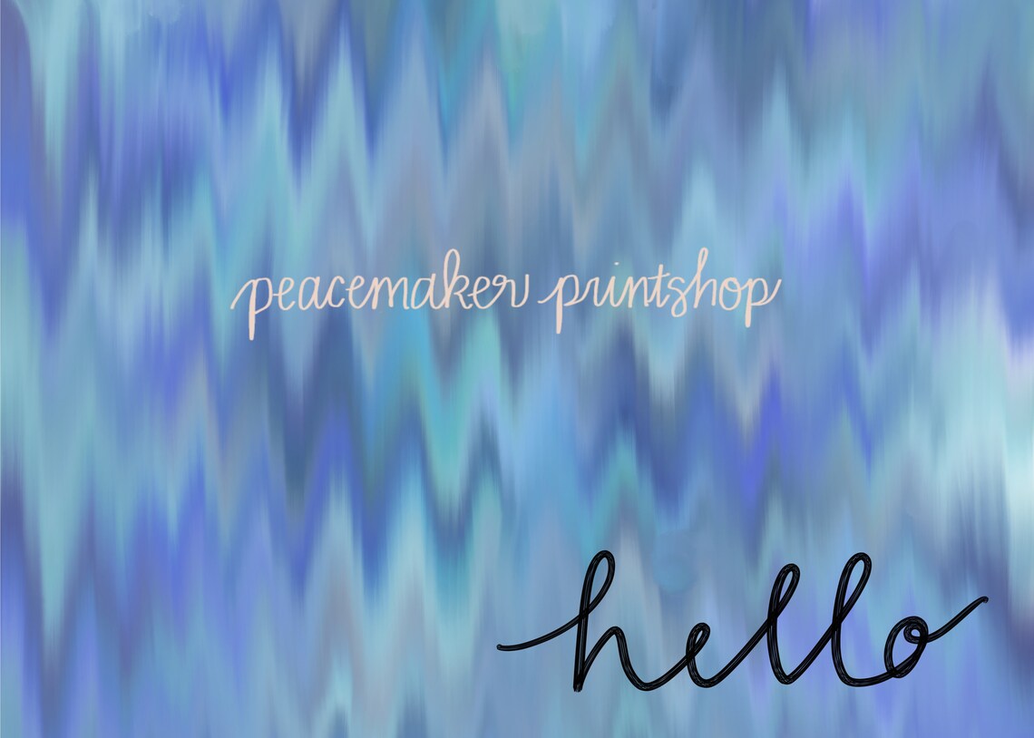 Blue Hello Card/print - Etsy
