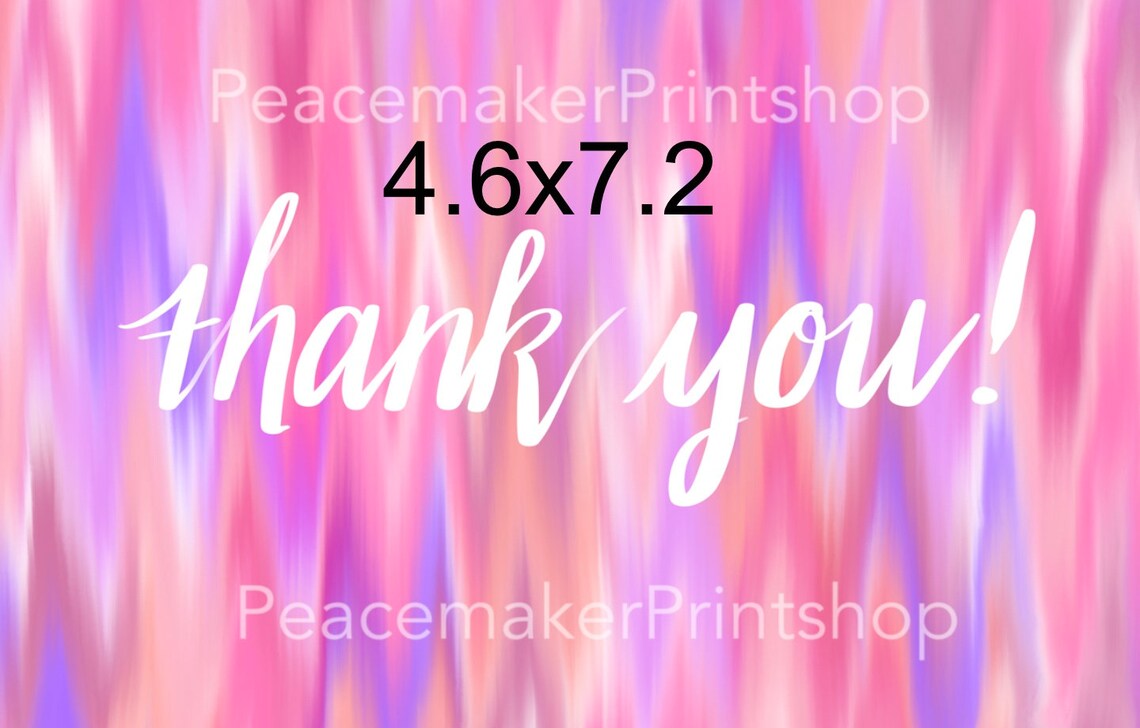 Pink Cursive Thank You Card - Etsy