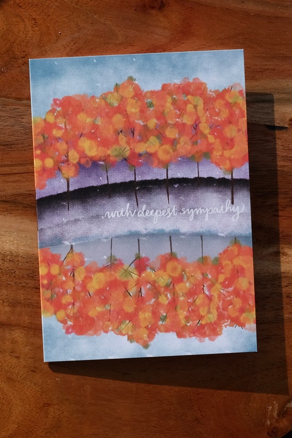 Autumn Trees Sympathy Card/print | Etsy