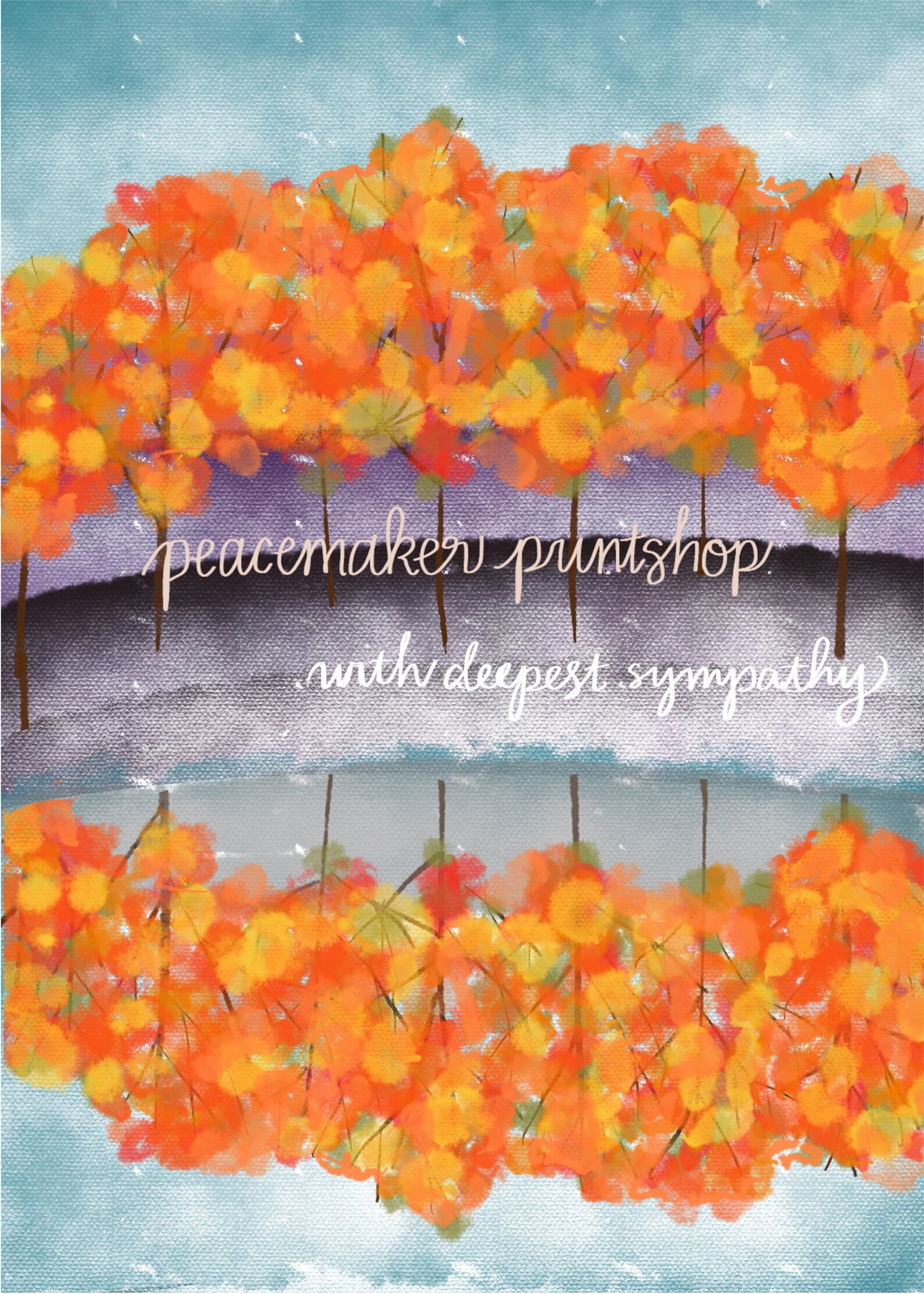 Autumn Trees Sympathy Card/print - Etsy