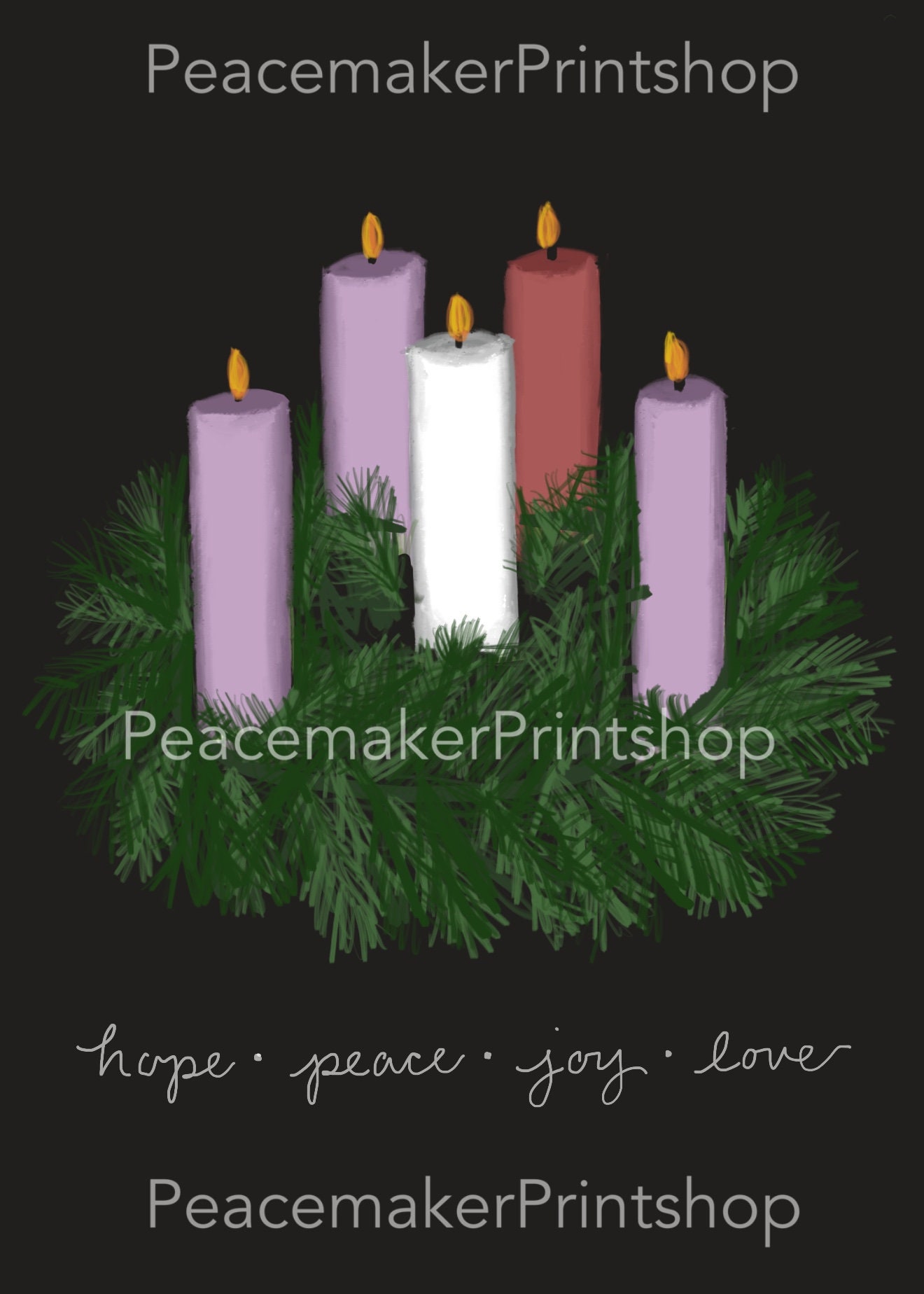 Advent Wreath Card/print - Etsy