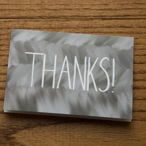Gray Thanks Card - Etsy