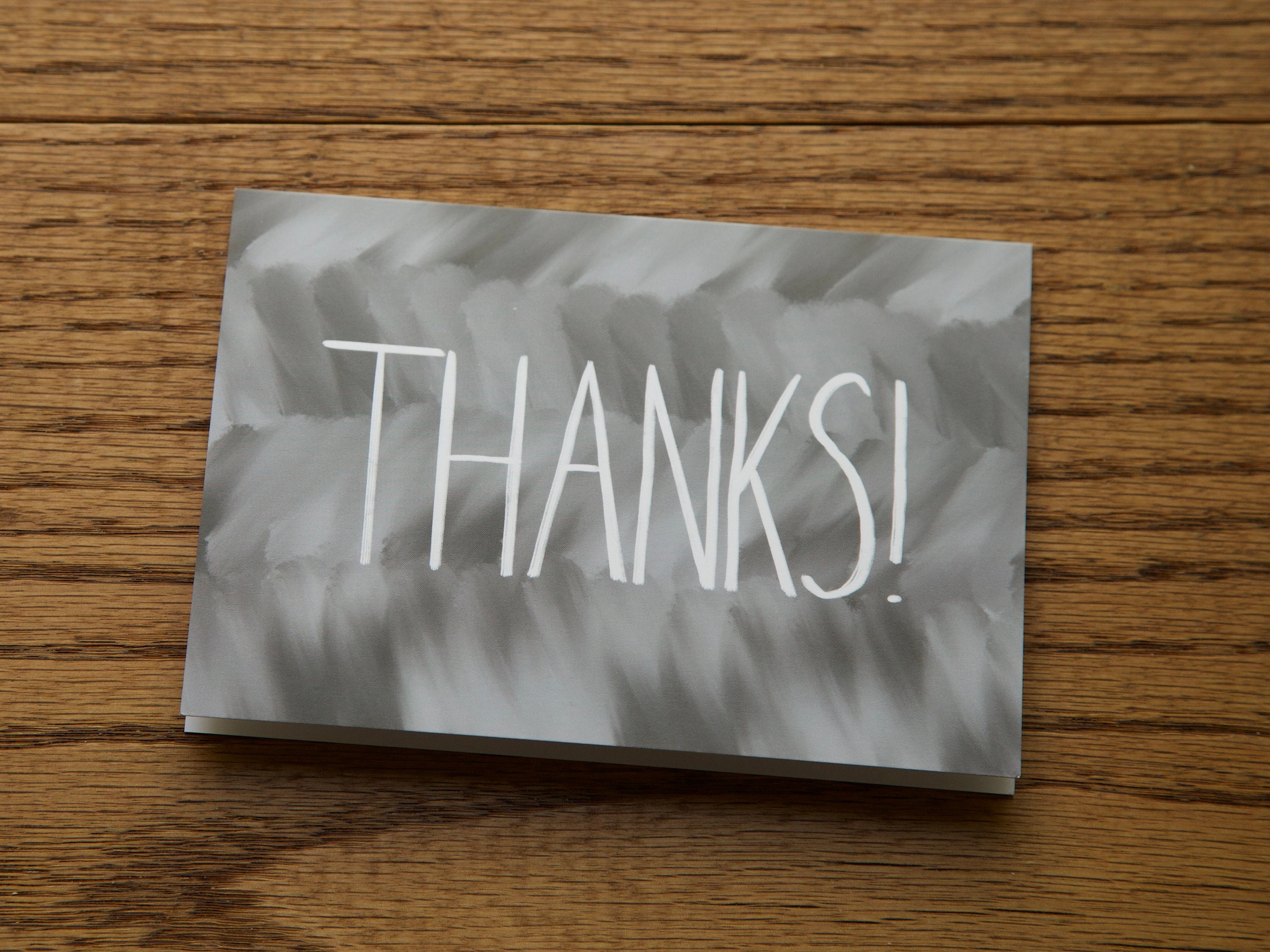 Gray Thanks Card - Etsy