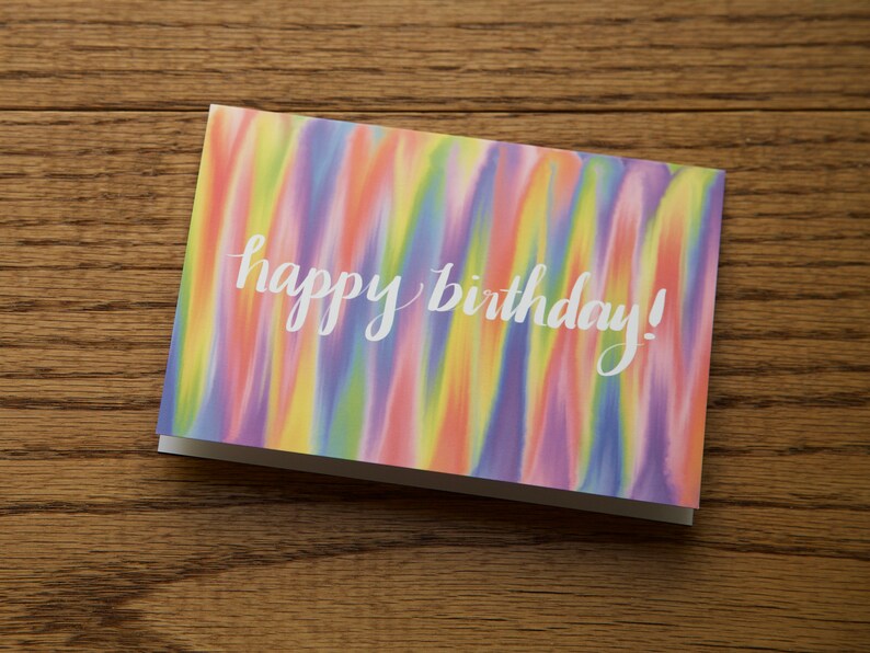 Colorful Happy Birthday Card/print - Etsy
