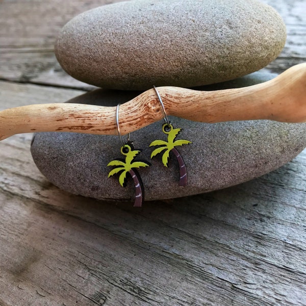 Palm Tree Earrings - Etsy UK