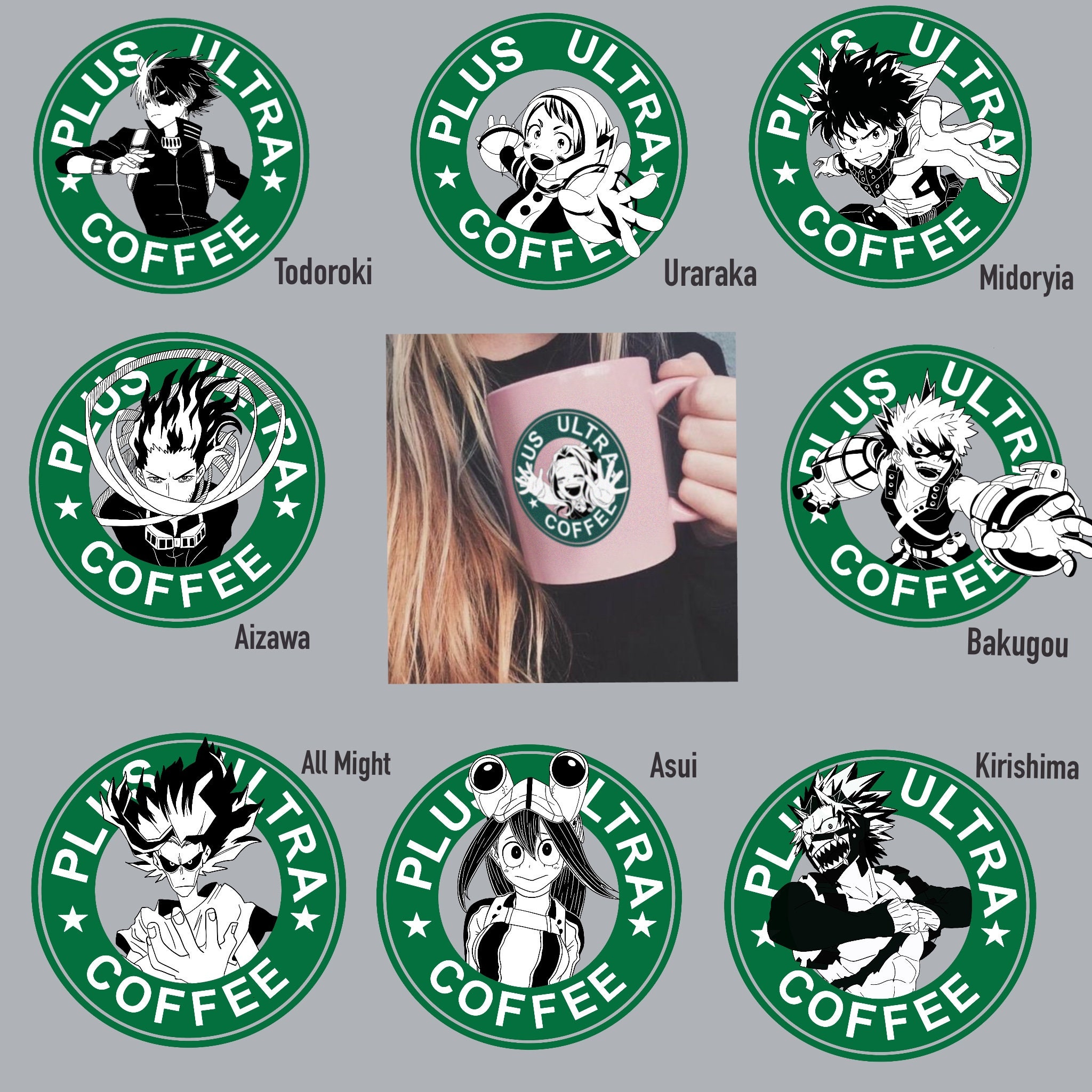 MHA Plus Ultra Coffee Sticker - Etsy
