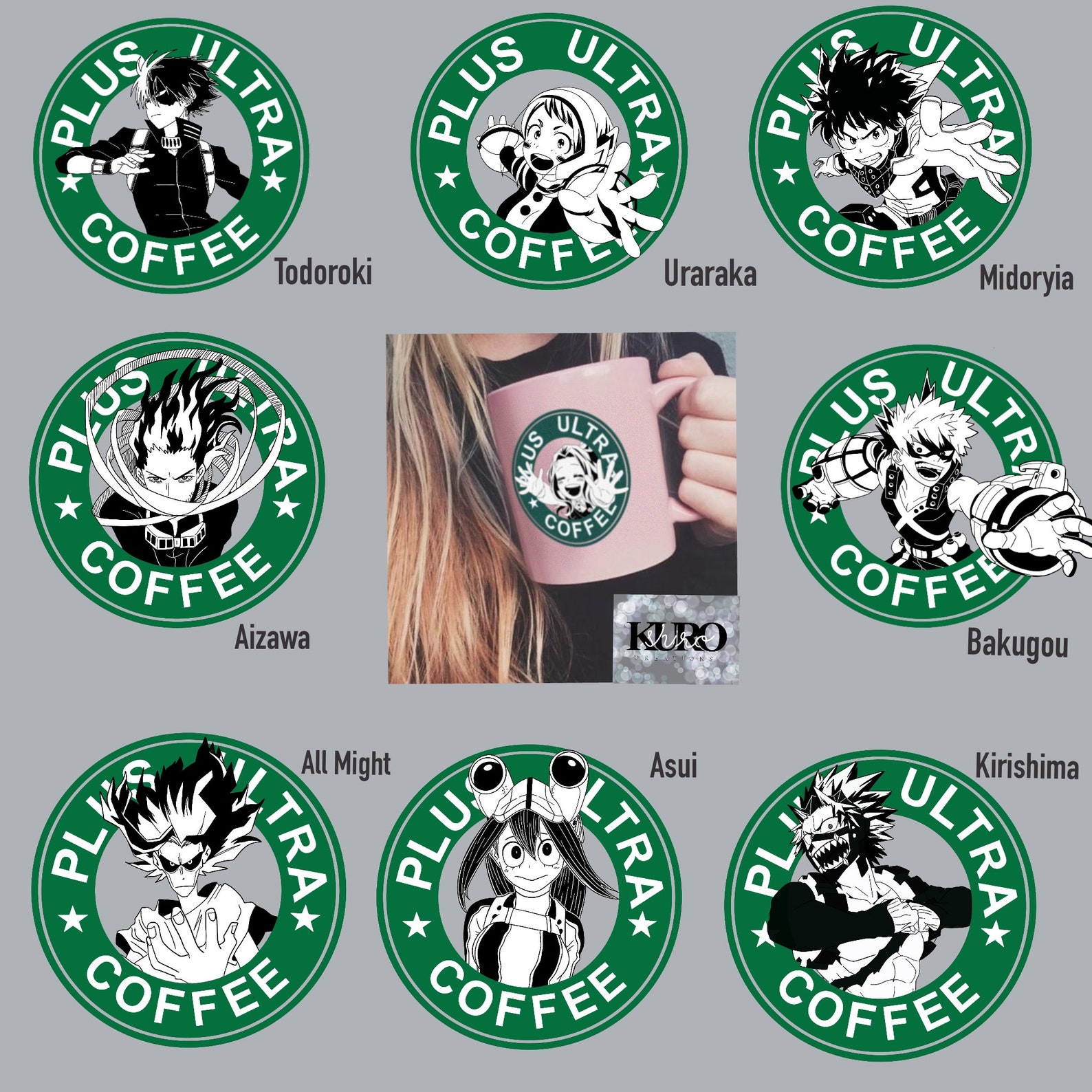 MHA Plus Ultra Coffee Sticker | Etsy