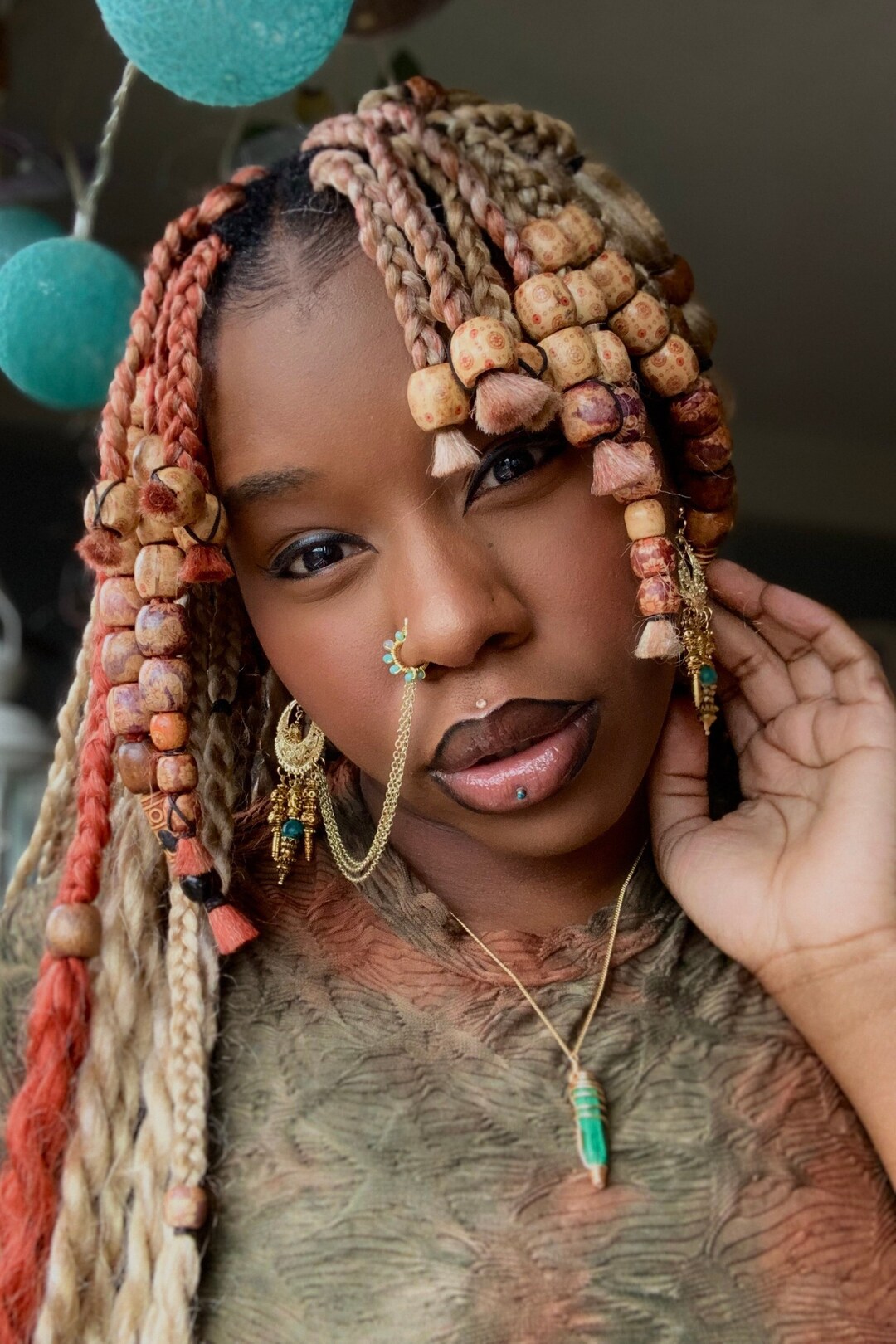 Gold Fake Nose Ring Crystal Nose Chain Earrings Nose Cuff - Etsy