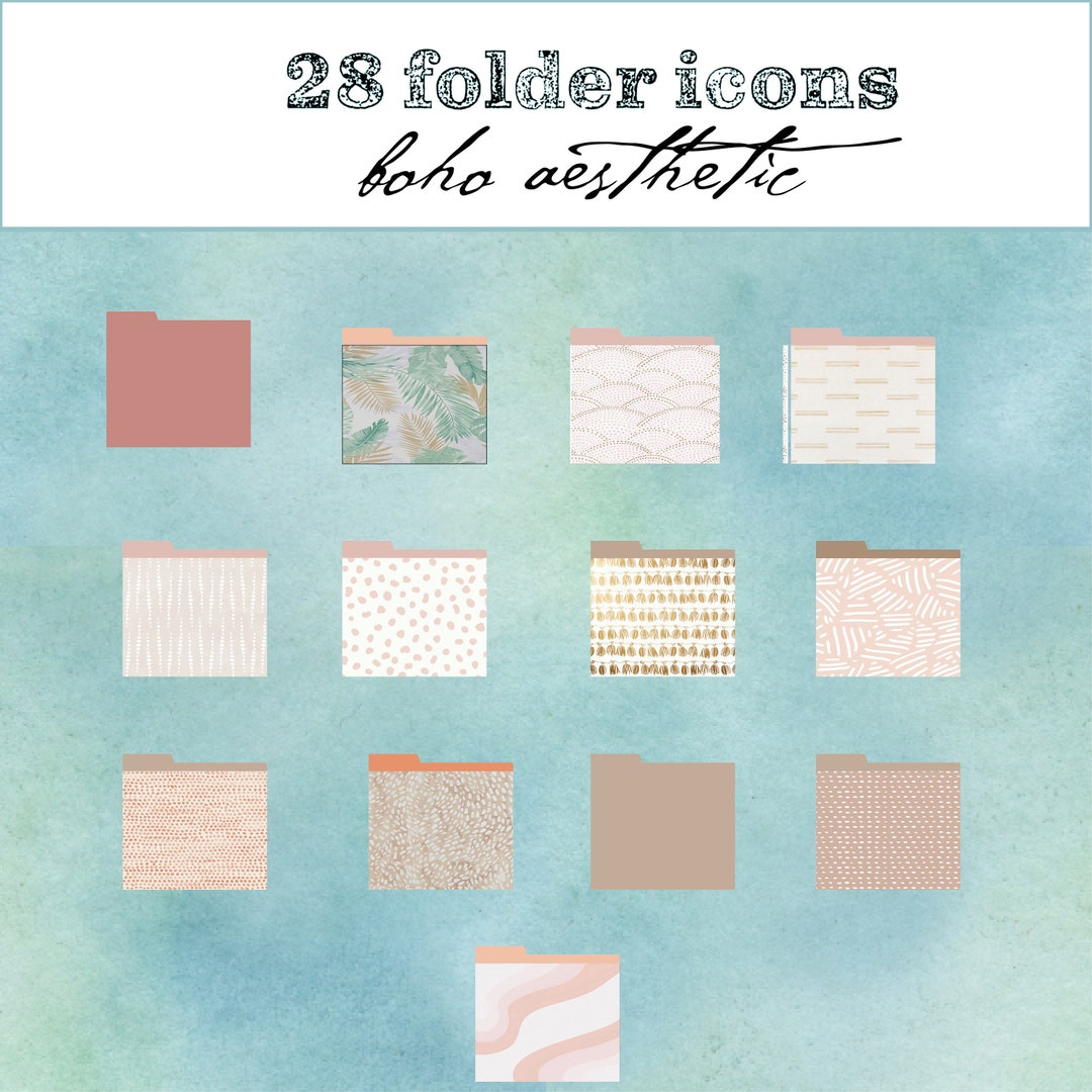 Boho Desktop Folder Icons for Mac Desktop Folder Icons - Etsy